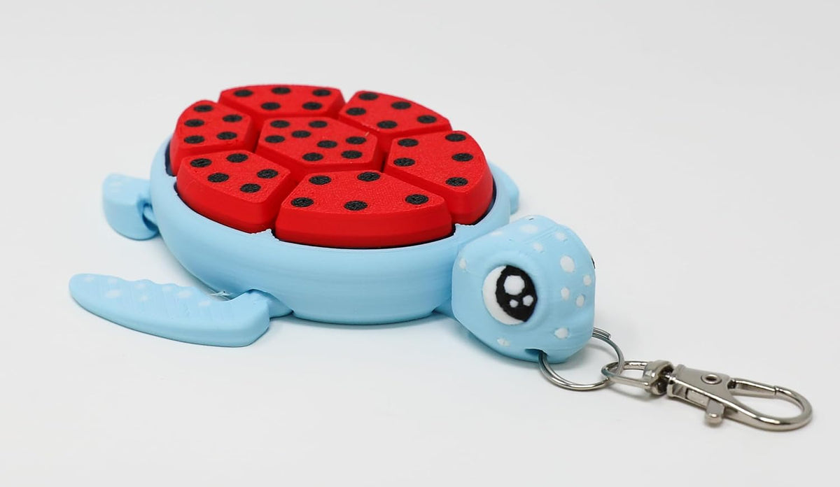 Fruit Turtle Fidget Clicker Keychain 3D Printed - Sensory Stress Relie ...